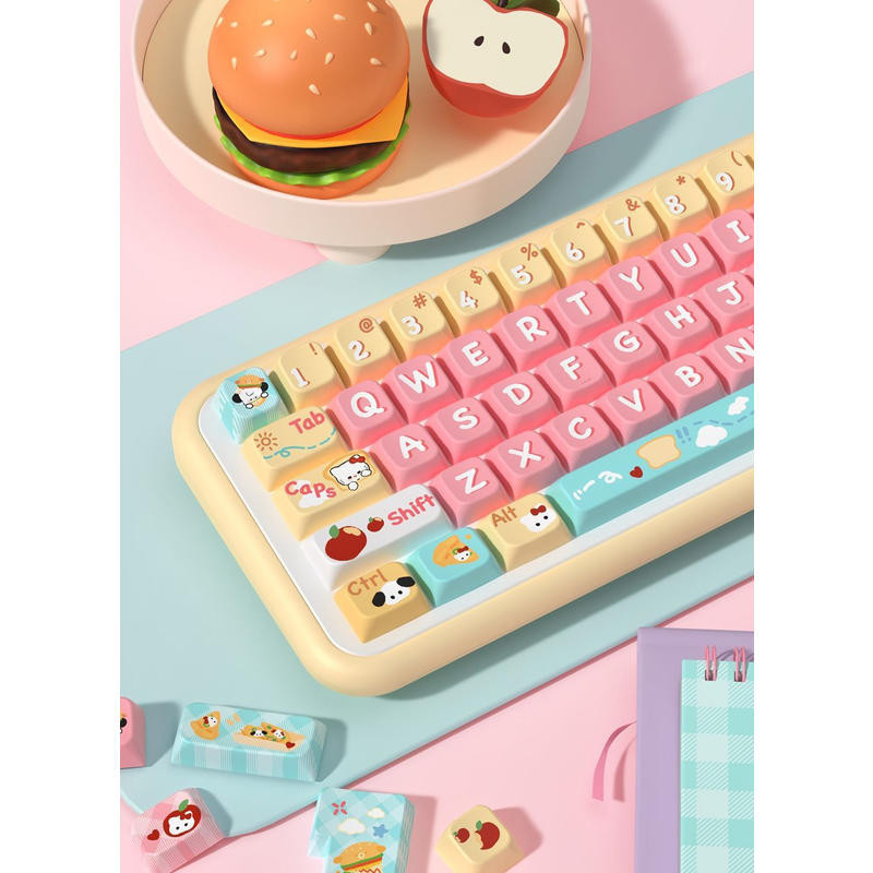 Bagel Pup PBT Dye-Sub MDA Custom Keycap Set for Mechanical Keyboard ...