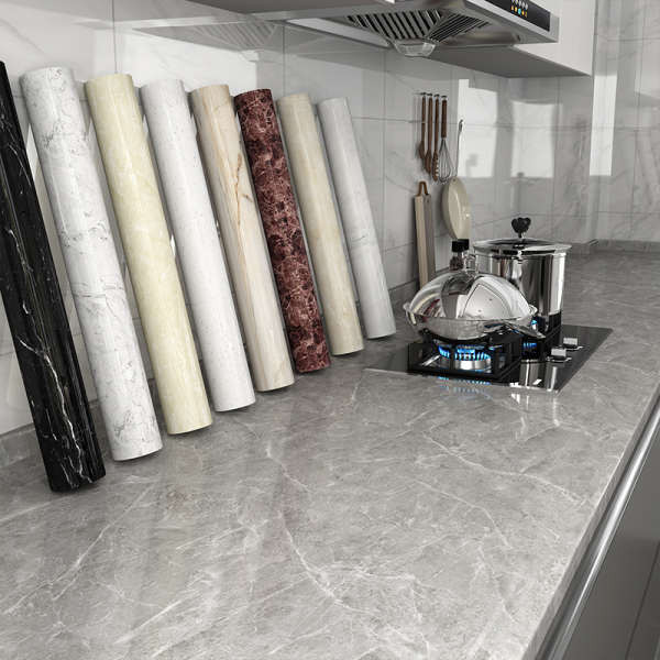 marble wallpaper hiasan dinding Pelekat kalis minyak dapur, pelindung ...