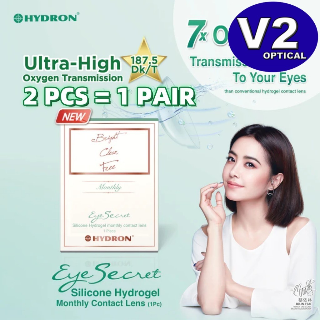 (1 PAIR) Horien HYDRON Silicone Hydrogel Monthly Disposable Clear ...