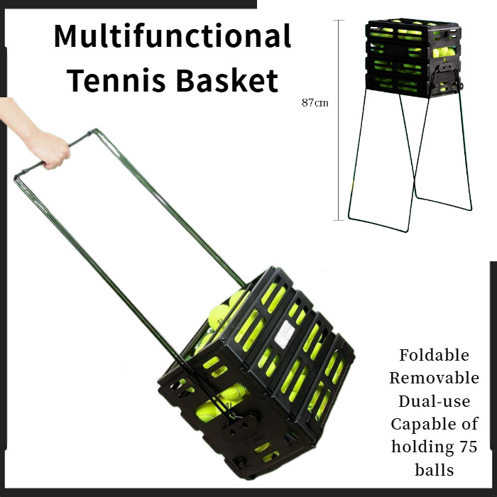 【READY STOCK】Tennis ball Basket with Wheels, Ball Pickup Trolley，Can ...