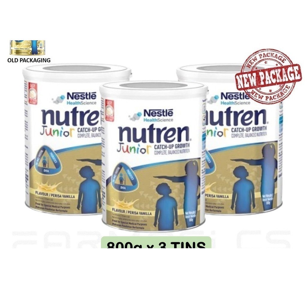 Nestle Nutren Junior Catch - Up Growth Vanilla 800g x 3 Tins EXP:05/2026 [ TRIPLE ] [ 1-10 years ...