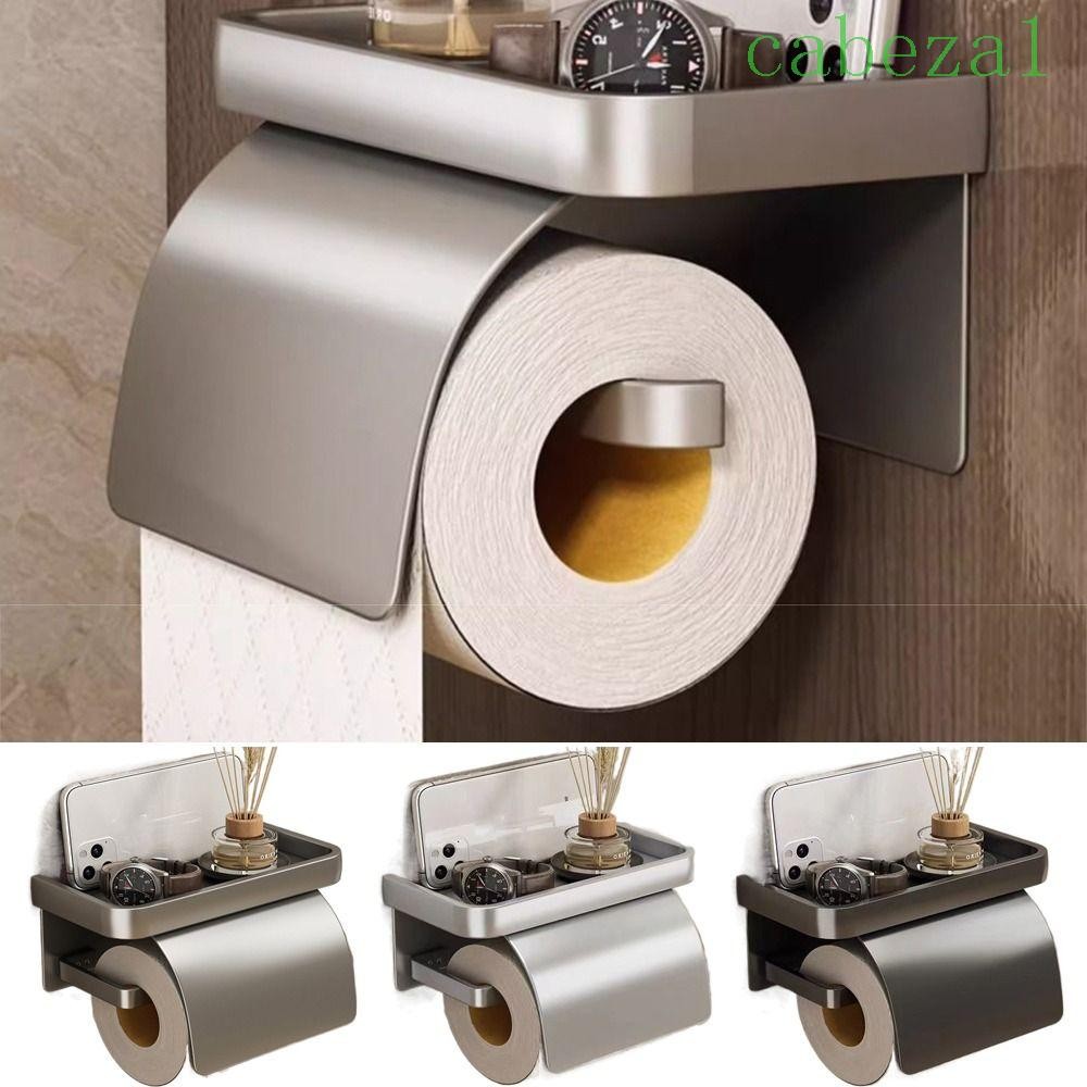 CABEZA Toilet Paper Holder, Punch-free Wall-mounted Bathroom Tissue ...
