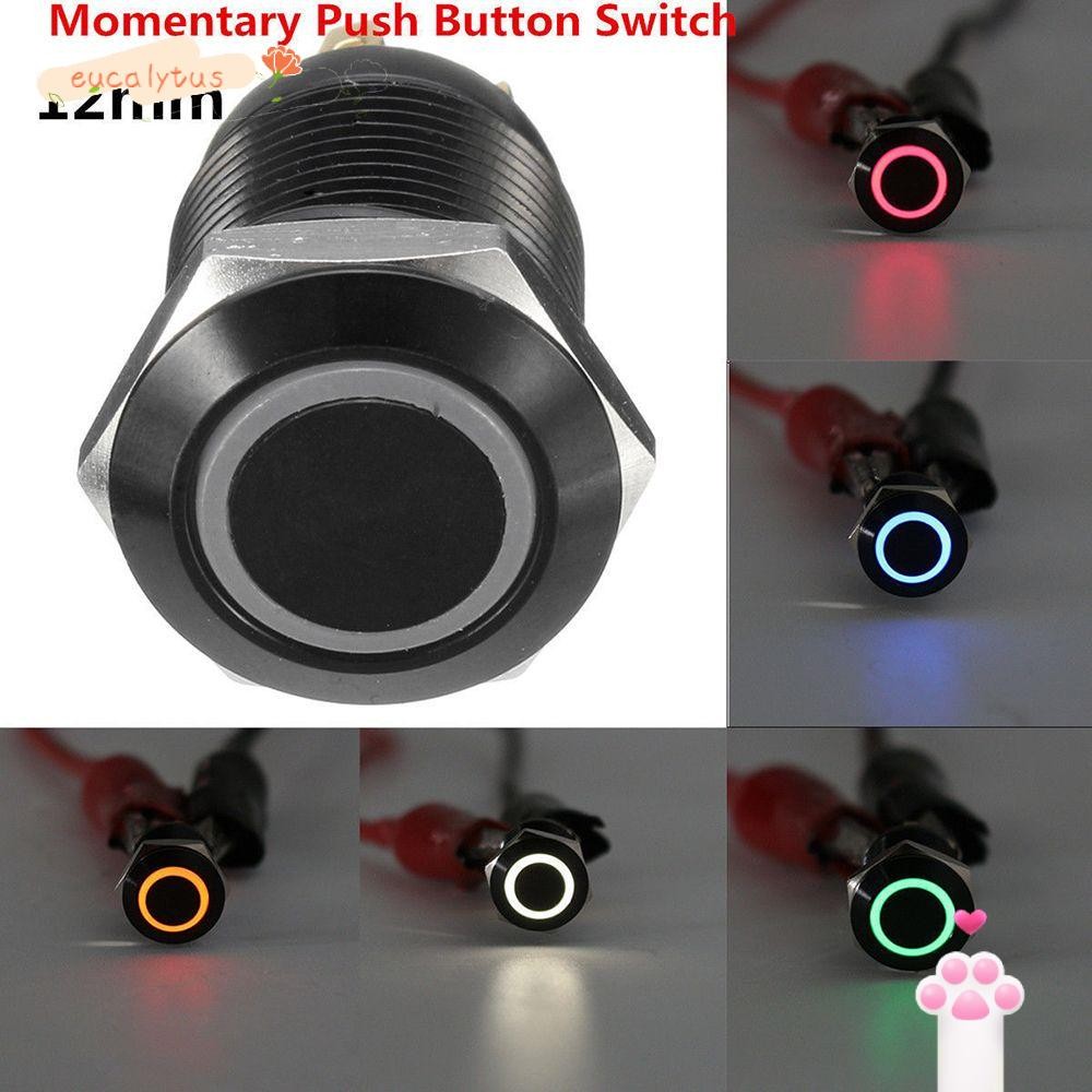 EU-FASHION 12mm Push Button 12V 4Pin Electronics Gadget Momentary ...