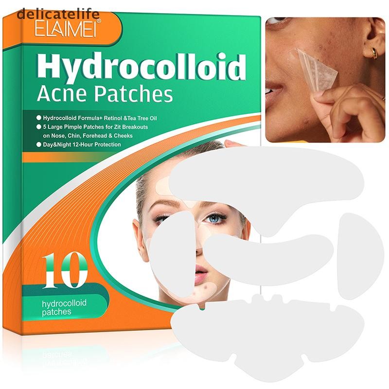 delicatelife 10Pcs/box Hydrocolloid Acne Face Patch Forehead And Cheeks ...