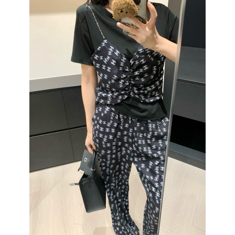 25ss New Camisole Fake Two-piece Monogram Set | Shopee Malaysia