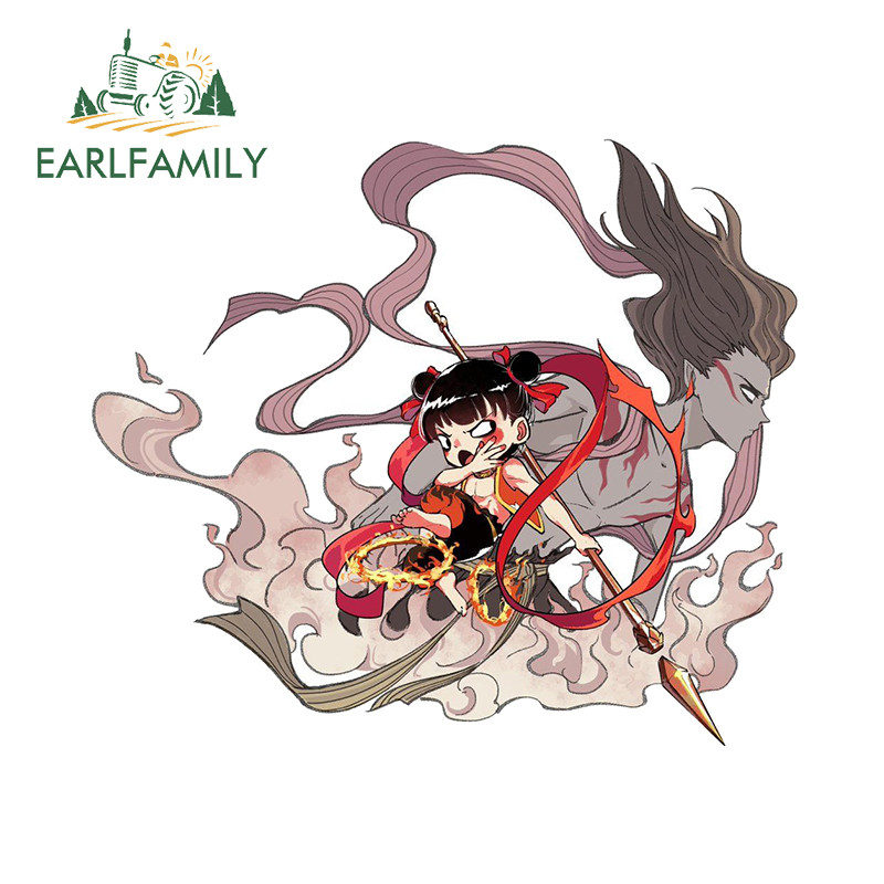 EARLFAMILY Ne Zha Car Sticker Fashionable Windshield Luggage Toolbox ...