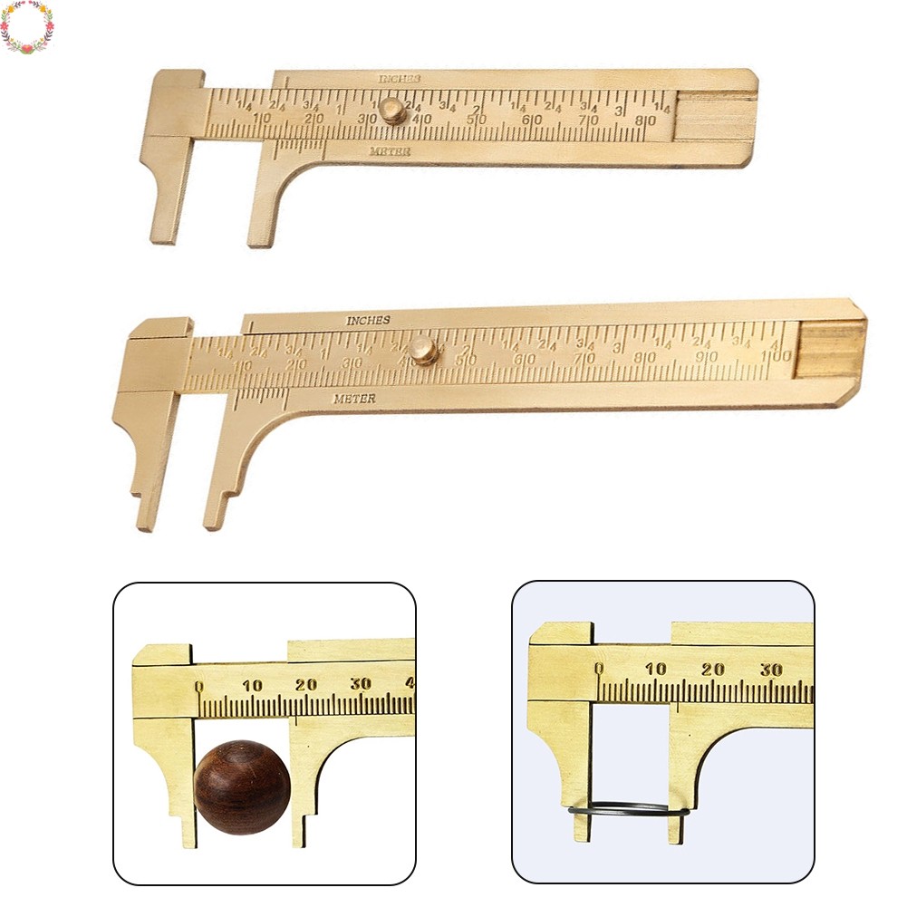 [HME] Mini Brass Scale 80/100mm Sliding Gauge Vernier Caliper Ruler ...