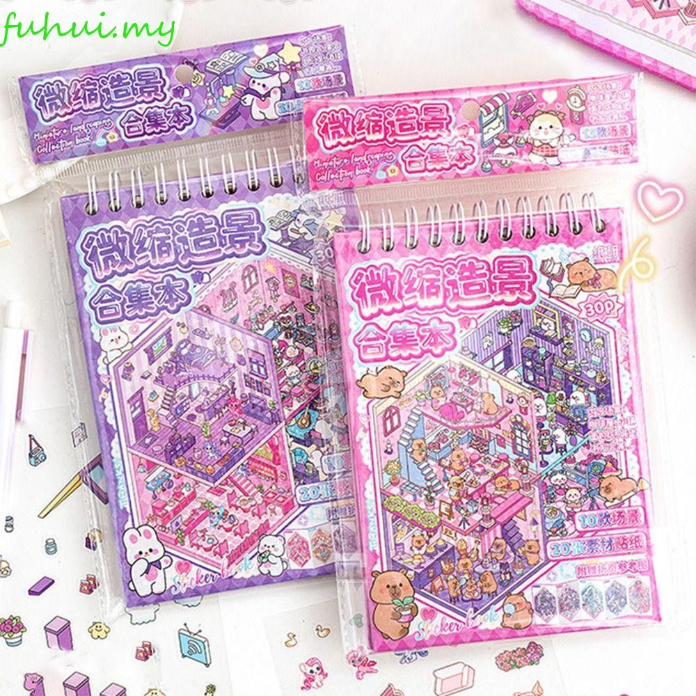 FUHUI 3D Stickers Scene Set, 10 in 1 DIY Landscape Sticker Book ...