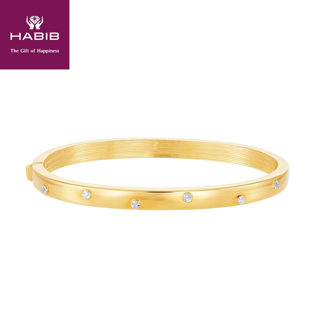 HABIB LUNA | Oro Italia 916 Yellow and White Gold Bangle GB85860720(5 ...