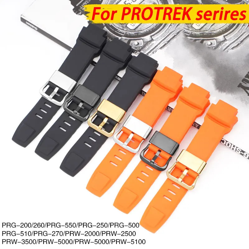 Silicone Rubber Watchband For PROTREK PRG-200/PRG250/PRG-260/PRG550 PRG ...