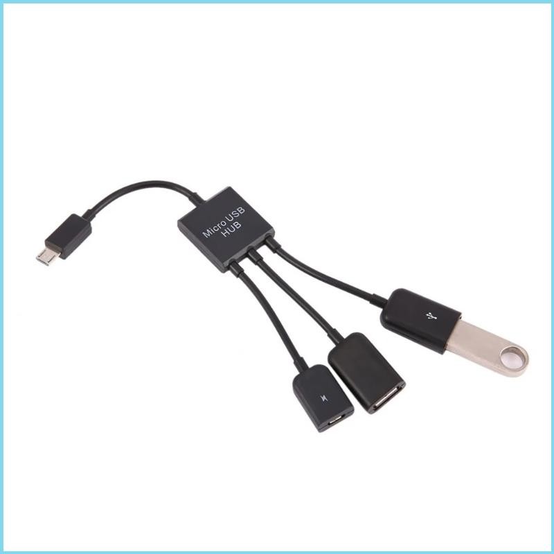 RUN USB To 2 OTG 3 Port HUB Cable Type-C Adapter Converter For Tablet ...