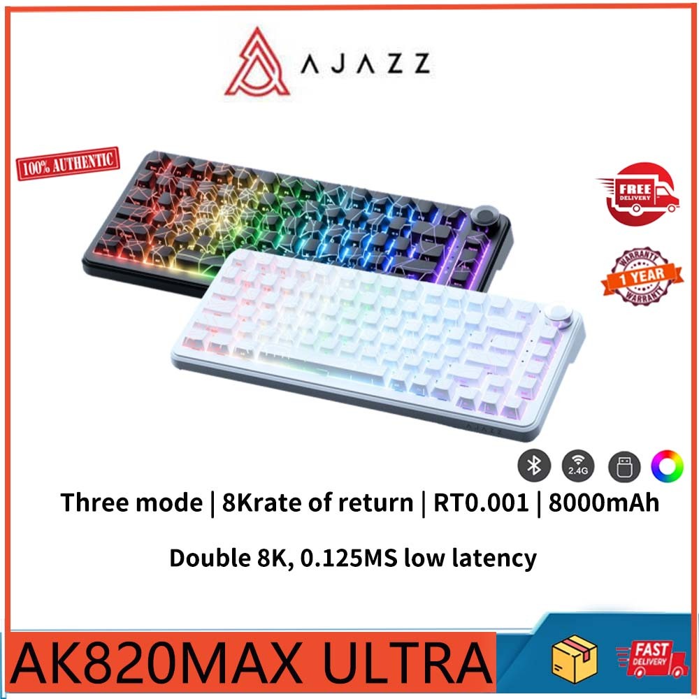 AJAZZ AK820MAX ULTRA Three Mode Magnetic Axis Wireless Game Mechanical Keyboard | Shopee Malaysia