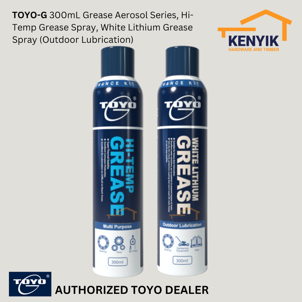 TOYO-G 300mL Grease Aerosol Series, Hi-Temp Grease Spray, White Lithium Grease Spray | Shopee ...