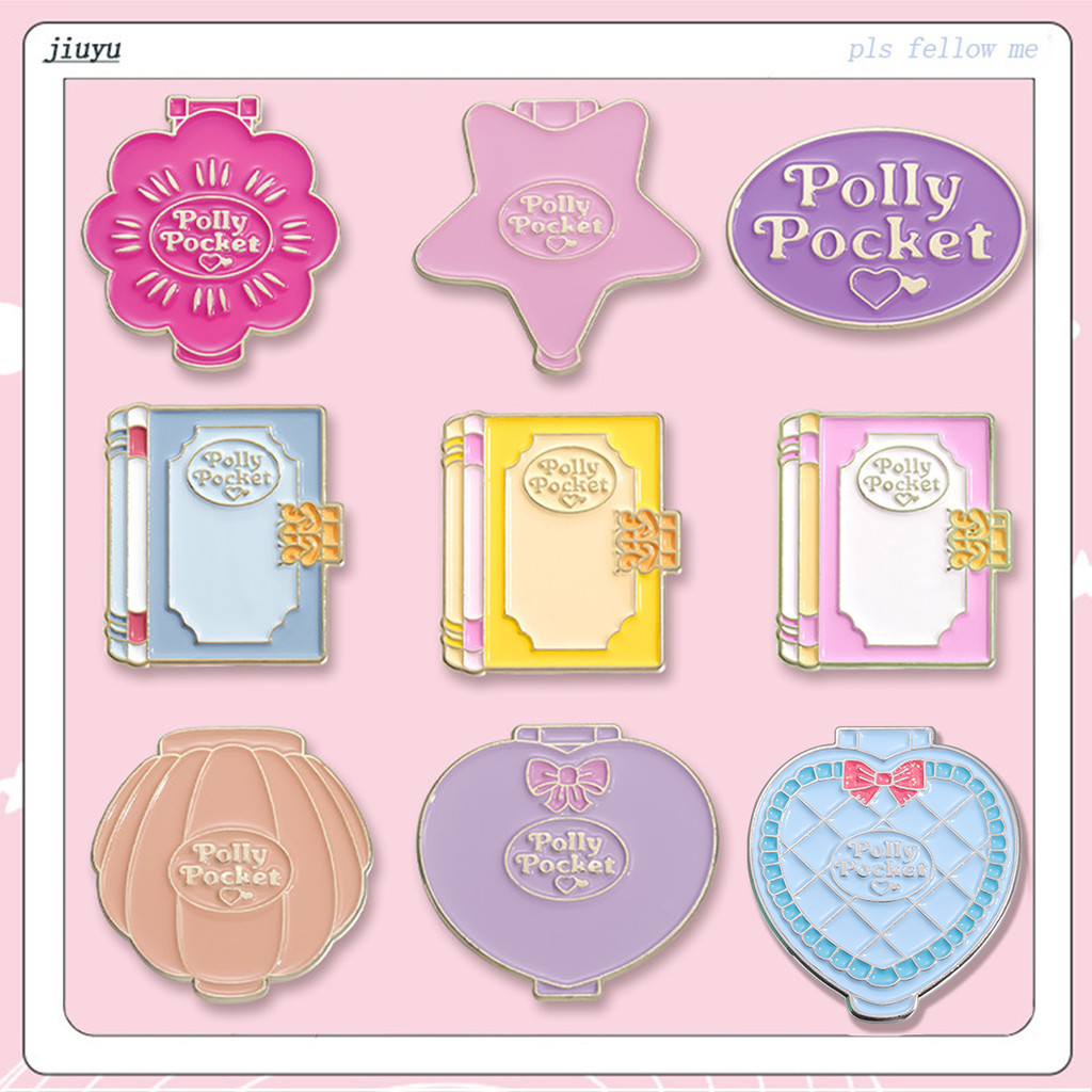 Colorful Polly Pocket Pins Brooches Cute Metal Badge Pockets Brooch ...