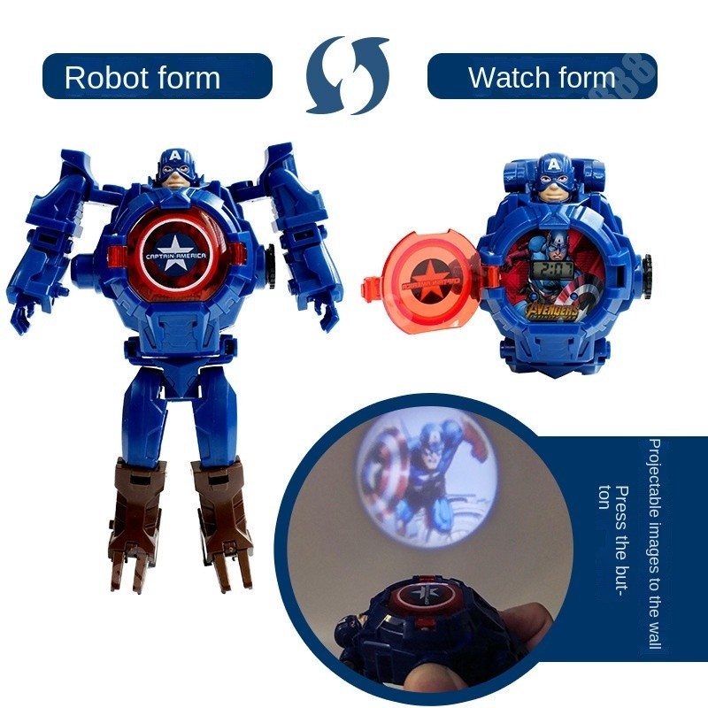 Captain America Projector Watch Marvel Hulk Spider-Man Iron Man Batman ...