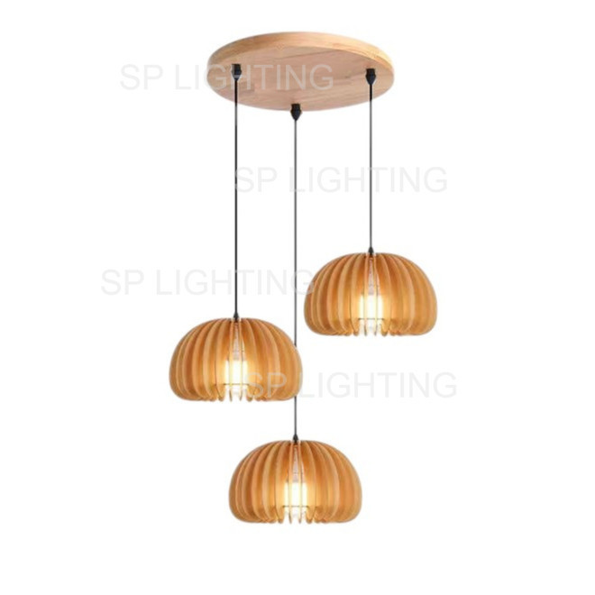 Modern Wood Pendant Light Dining Lamp Chandelier Ceiling Light Hanging ...