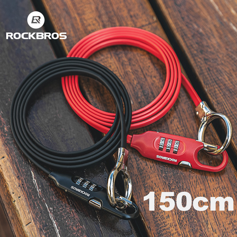 【MY Delivery】ROCKBROS Bicycle Cable Lock Portable Password Steel Cable ...