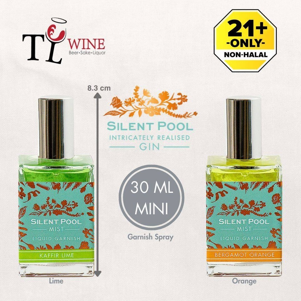 Silent Pool Aroma Gin Mist Garnish - Lime / Orange 30ml 3cl Miniature Mini ALC: 50% Duty paid ...