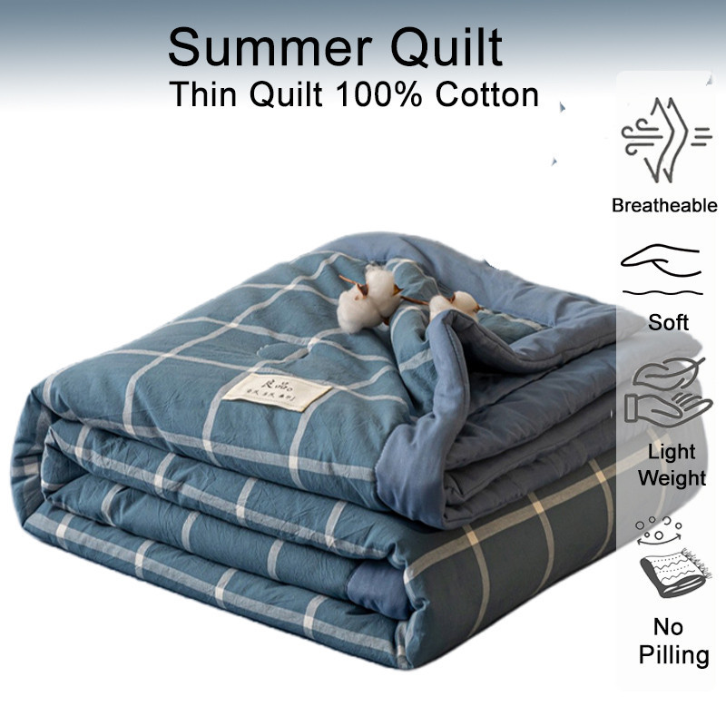 Basic Lattice Summer Quilt Thin Quilt Air Conditioner Quilt Nap Blanket ...
