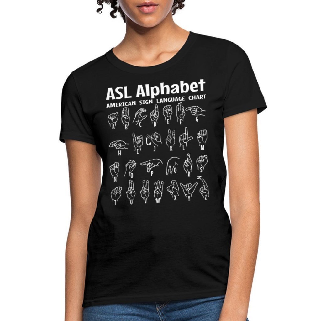 Asl Alphabet American Sign Language Chart Teacher'S T-Shirt | Shopee ...