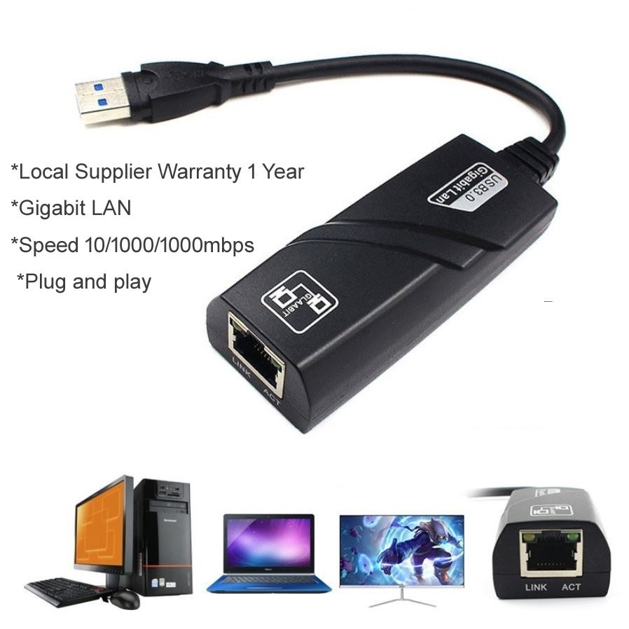 Usb 3.0 Ethernet Adapter 10/1000/1000 Mbps / Usb 3.0 to RJ45 Gigabit ...