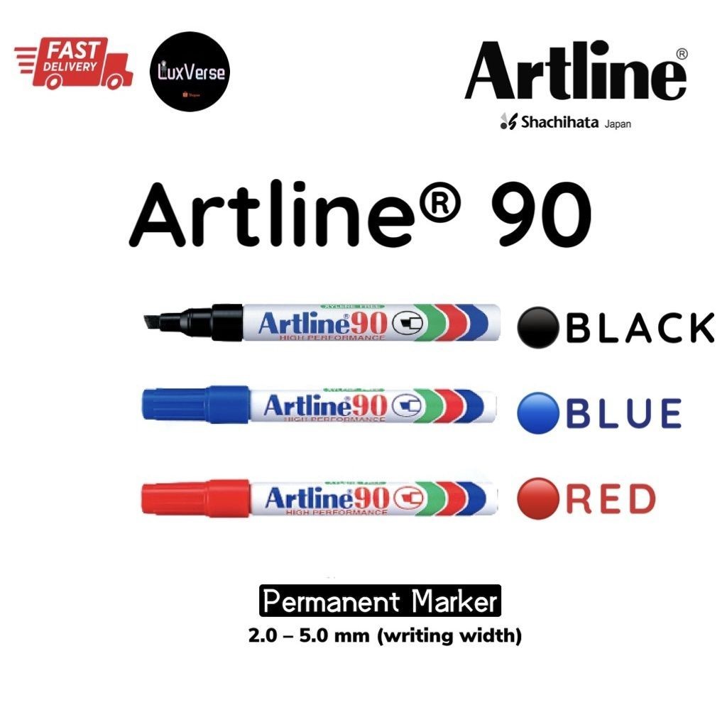 Artline® 90 (EK-90) Permanent Marker 90 2.0 – 5.0 mm (writing width) 🔥 ...