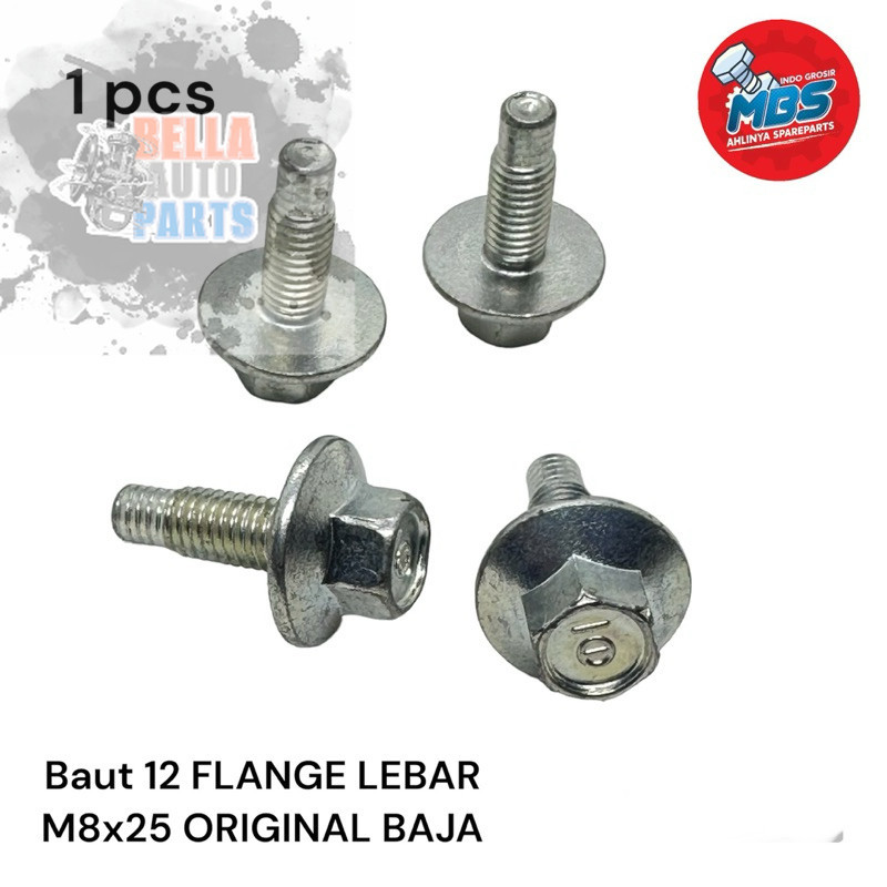 Bolt FLANGE M8 BOLT Cap RING Width M8x25 ORIGINAL BAUD 12 FLANGE KALUPER Disc Seat Etc | Shopee ...
