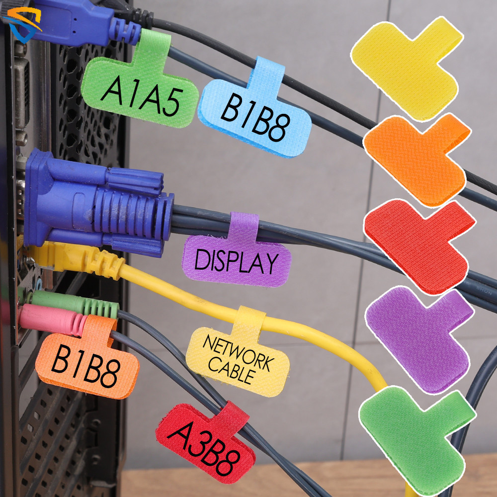 10Pcs Self Adhesive Cable Stickers Waterproof Identification Fiber Wire ...