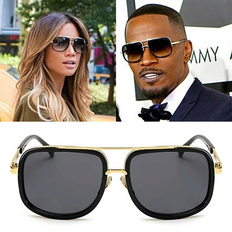 Flat Top Sunglasses Vintage Big Frame Women/Men Aviators Oversized ...