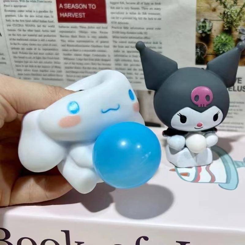 3 Styles Sanrio Mymelody Kuromi Cinnamoroll Stress Ball With Blowing ...
