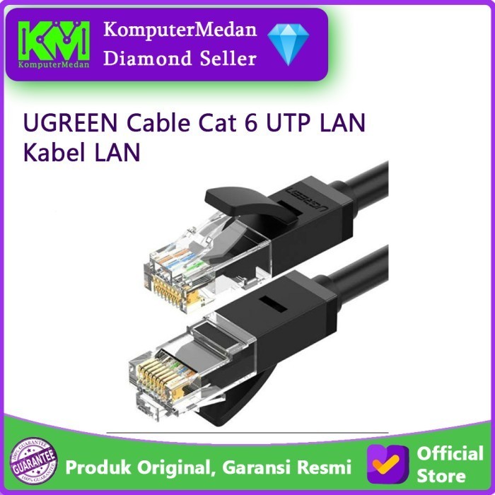 Lan Cable UGREEN Cable Cat 6p LAN 1m 3m 5m 10m Black | Shopee Malaysia