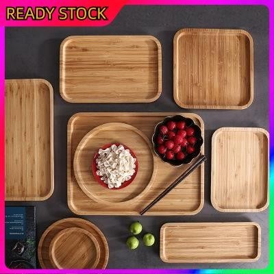 plate set pinggan mangkuk wooden serving tray Dulang Kayu Buluh Gaya ...