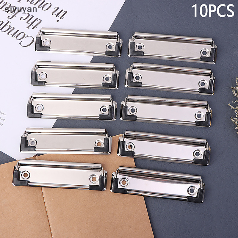Si 10pcs Clipboard Clips Mountable Metal Clip Spring-Loaded File Folder ...