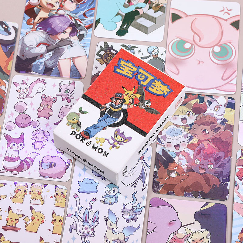 50pcs/box Pokemon Photo Card Laser HD Anime Lomo Cards Collection ...