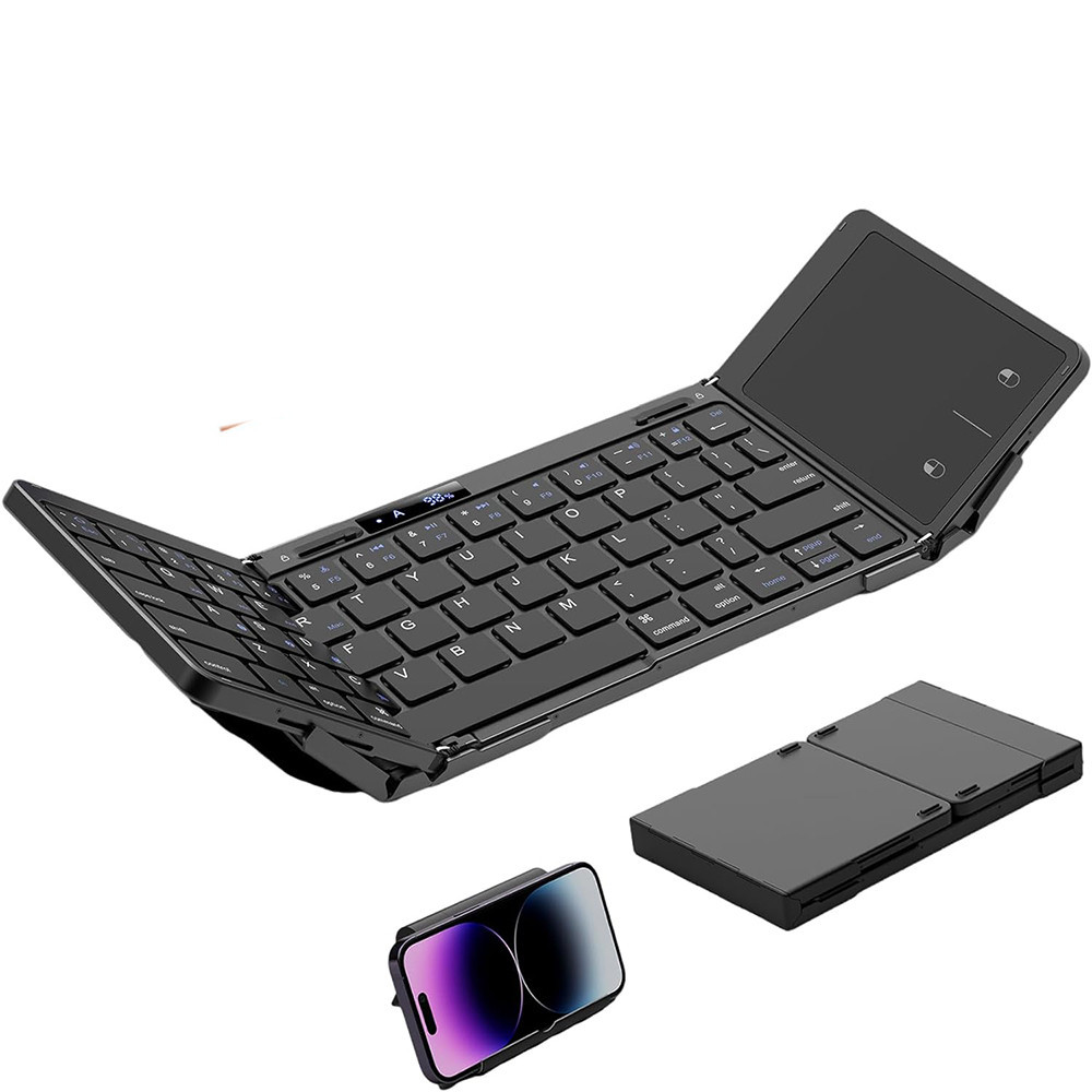 Jomaa Alloy Bluetooth Foldable Keyboard Battery Level Display ...