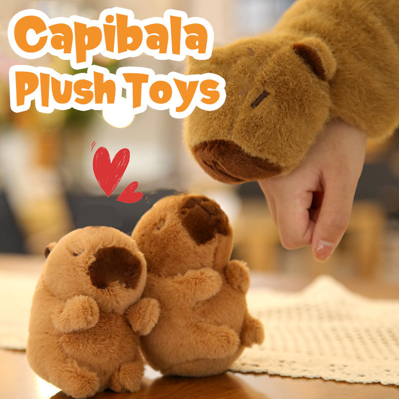Kawaii Capybara Slap Snap Wrap Animal Patting Ring Wristband Capybara ...
