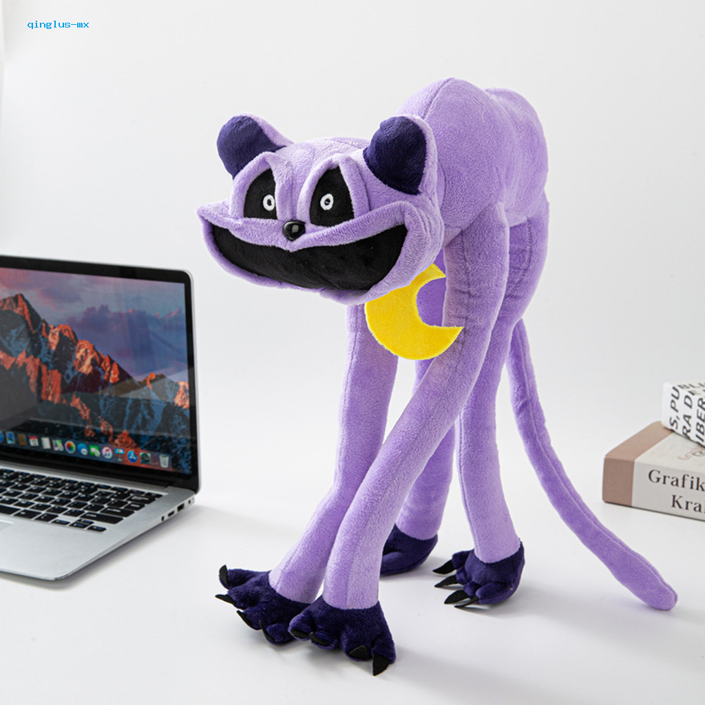 QG Scary Purple Cat Plush Adorable Plush Pillow Big Mouth Smiling ...