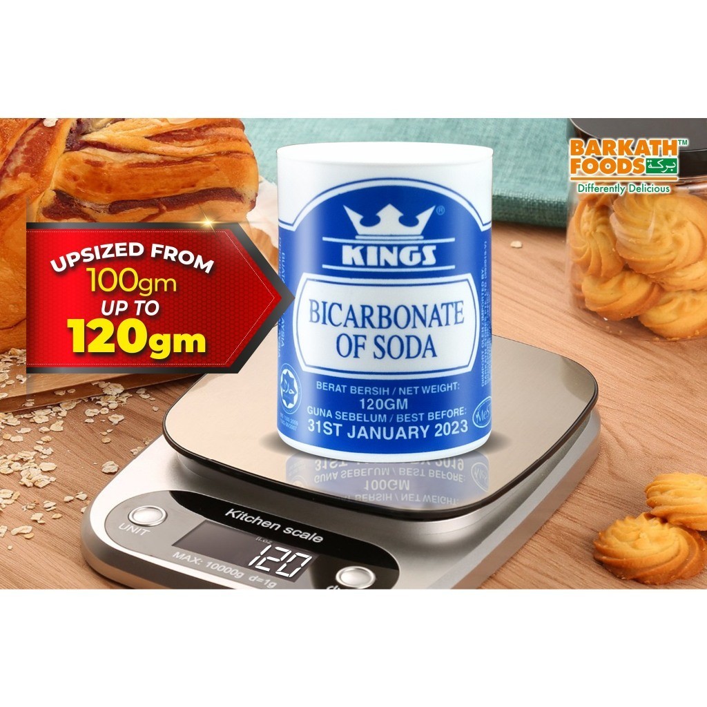Upsize Kings Bicarbonate Soda Baking Soda (100g + 20g) & Baking Soda ...