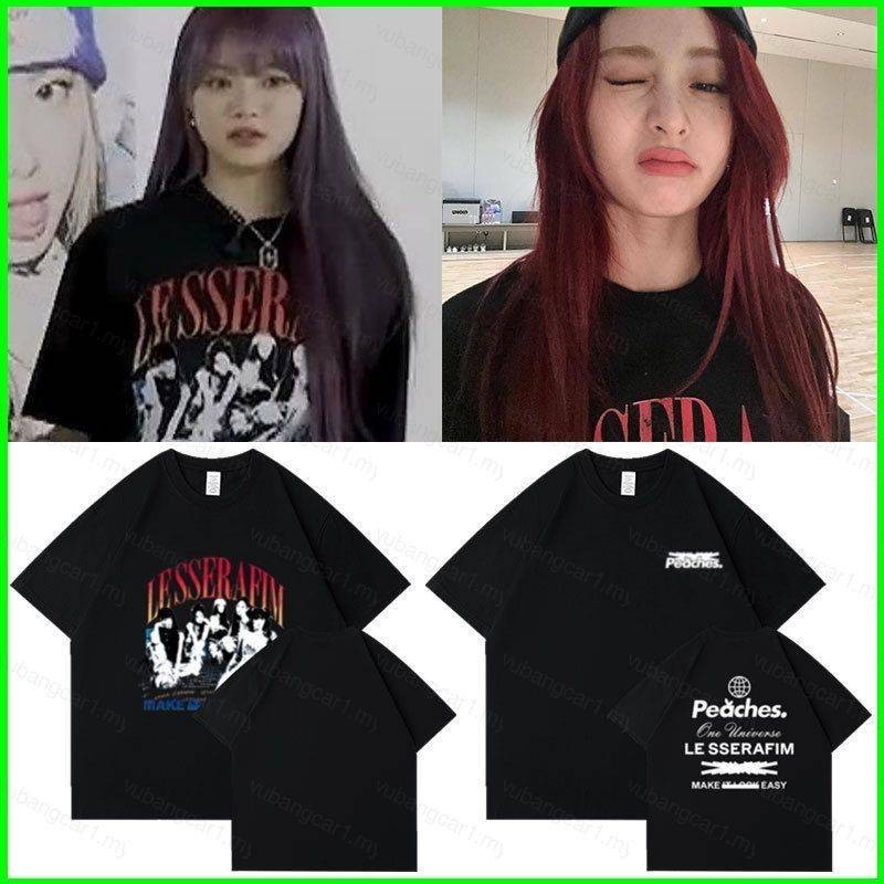 YB LE SSERAFIM LSF X Peaches 3D summer T-shirt SAKURA KIM CHAEWON HUH ...
