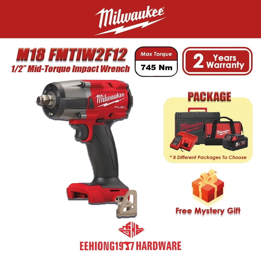 MILWAUKEE M18 FMTIW2F12 GEN2 Mid Torque Impact Wrench 881nm ...