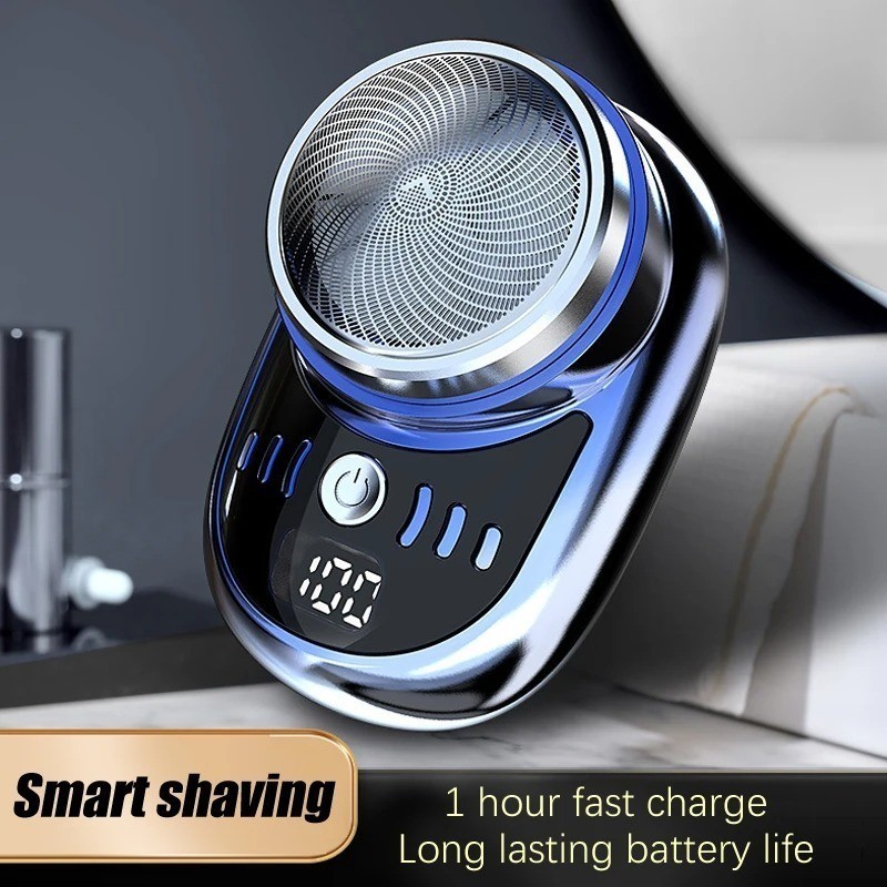 Men Mini Electric Shaver Face Beard Trimmer USB Charging with Digital ...
