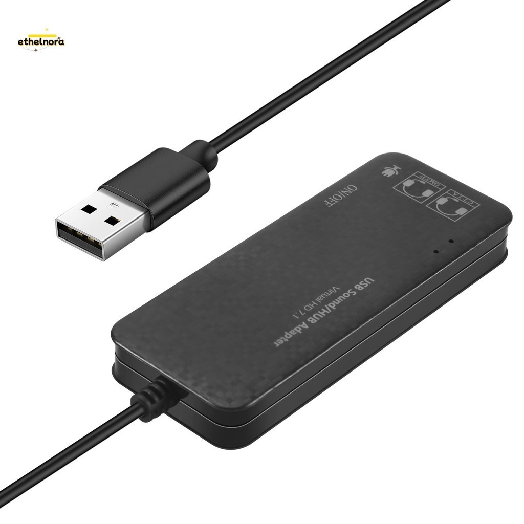 3 Port Usb 2.0 Hub External 7.1Ch Sound Card Headset Microphone Adapter ...