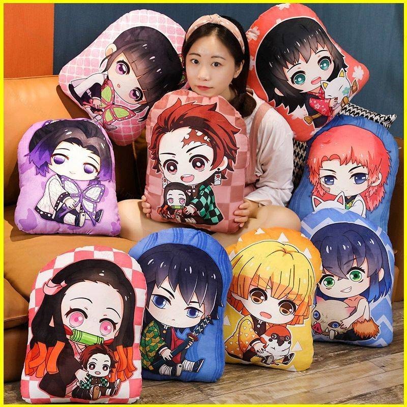Anime Demon Slayer Throw Pillow Soft Plush Doll Kamado Tanjirou Nezuko ...