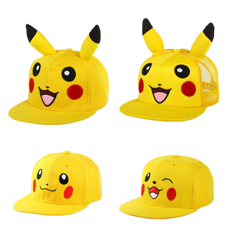 Pikachu Children's Sun Hat Parent-Child Style Flat Brim Baseball Cap ...