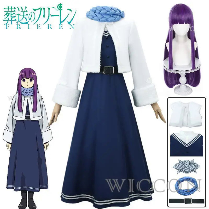 Fern Cosplay Costume Anime Frieren Beyond Journey's End Wig Dress ...