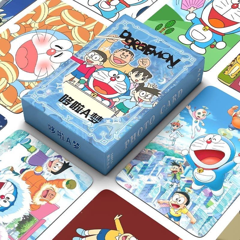 Doraemon Card 50 Laser Small Cards Rounded Cartoon Cute Cartoon ...