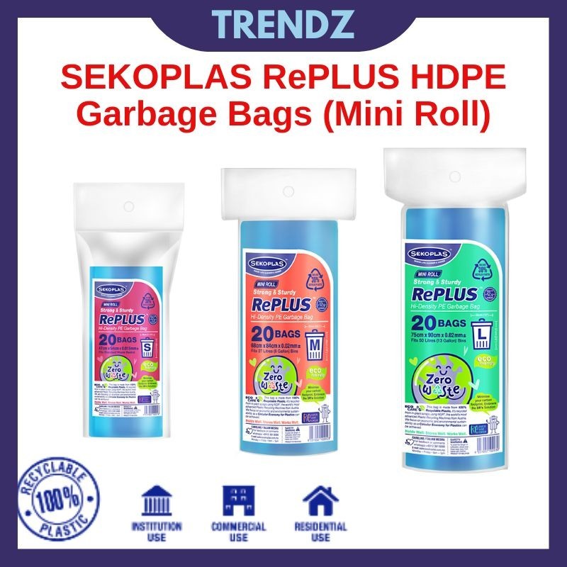Sekoplas RePLUS Mini Roll HDPE Garbage Bag High Quality Strong Rubbish ...