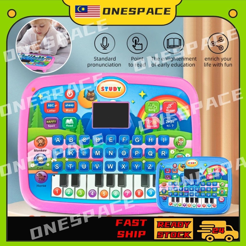 Educational Toys For Kids LED Screen Learning Tablet Laptop Mainan ...