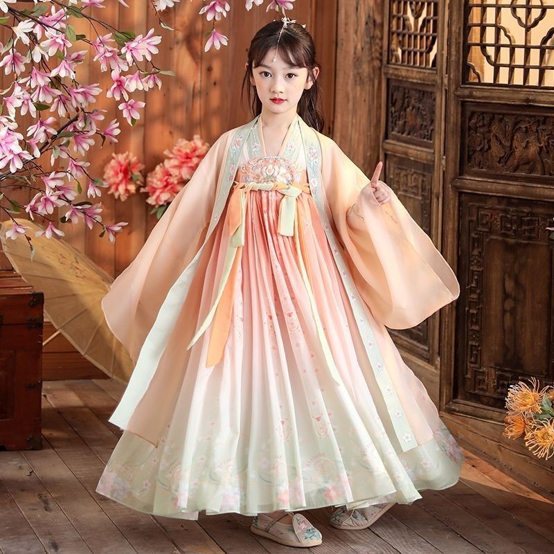 Hanfu Girls Ancient Children Chinese Dress Small Tang Ru Skirt Ancient ...