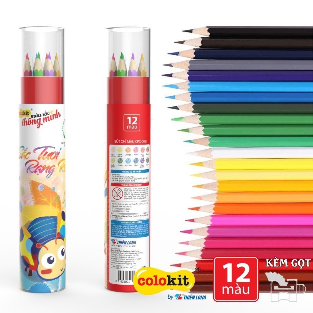 Thien Long Colokit Can Color Pencil 12 / 24 / 36 Colors With Sharpener ...